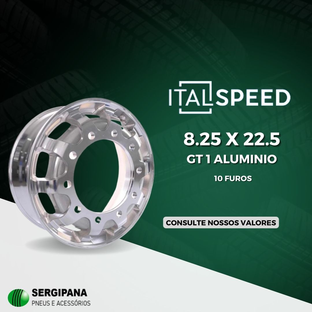 Sergipana Pneus – Pneus para Caminhões e Utilitários | RODA ARO 8.25X22,5 GT1 10F (ALUMINIO ...